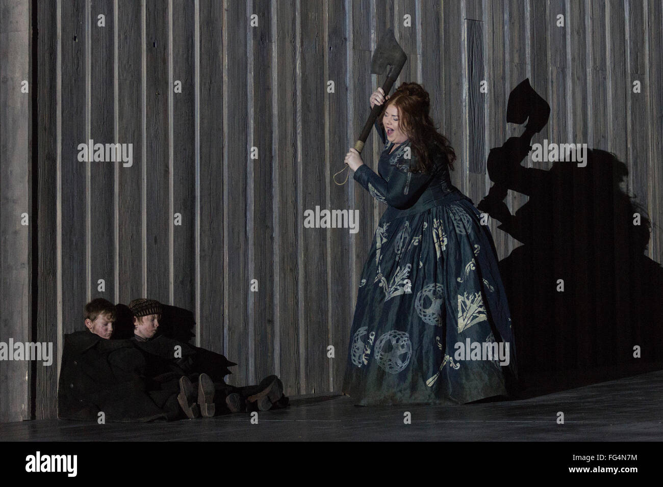 London, UK. 15 February 2016. Marjorie Owens as Norma with Felix Warren ...