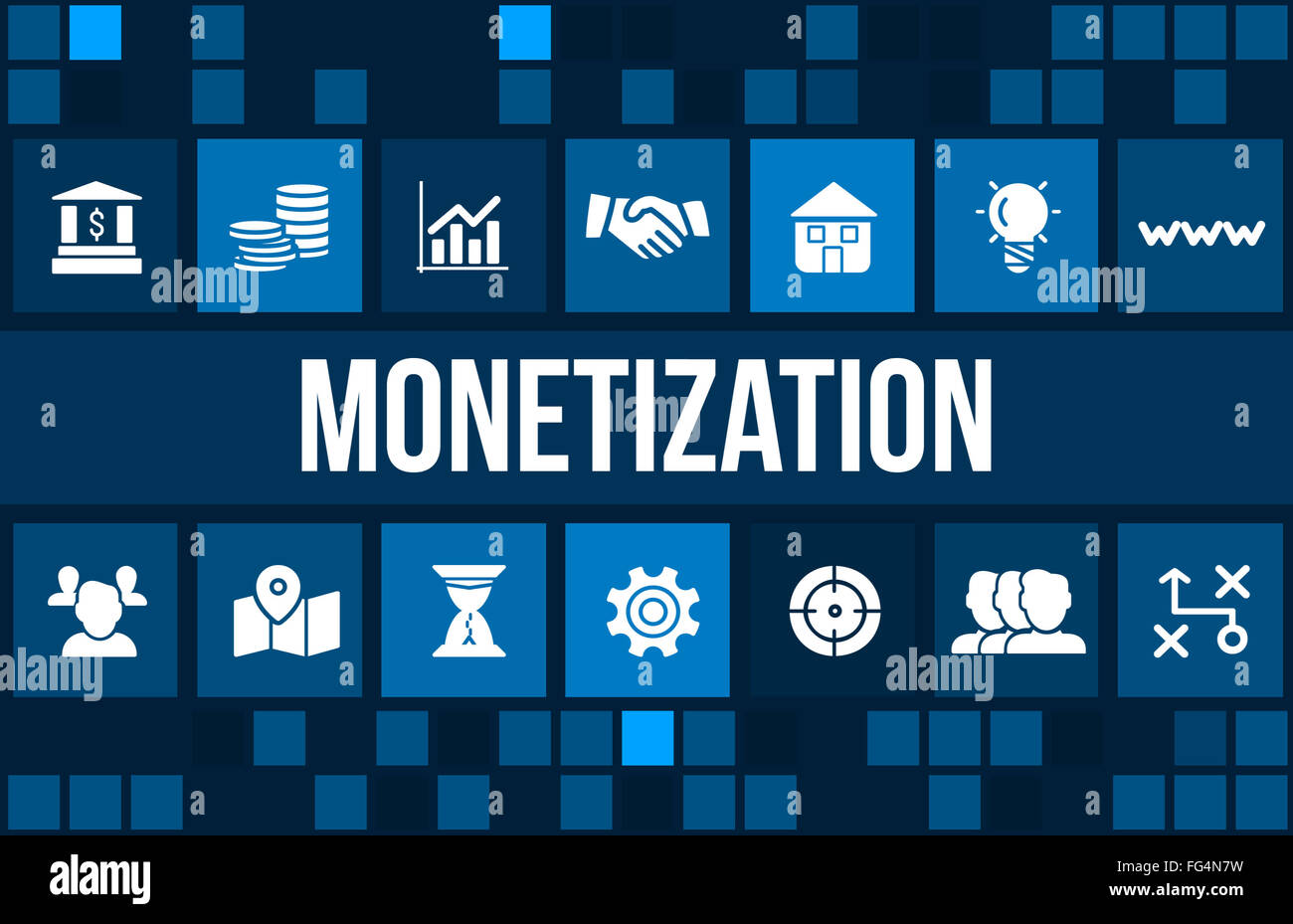 Monetization concept image with business icons and copyspace Stock ...