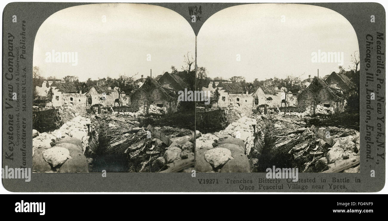 WWI: YPRES, c1916. /n'Trenches bitterly contested in battle in once ...