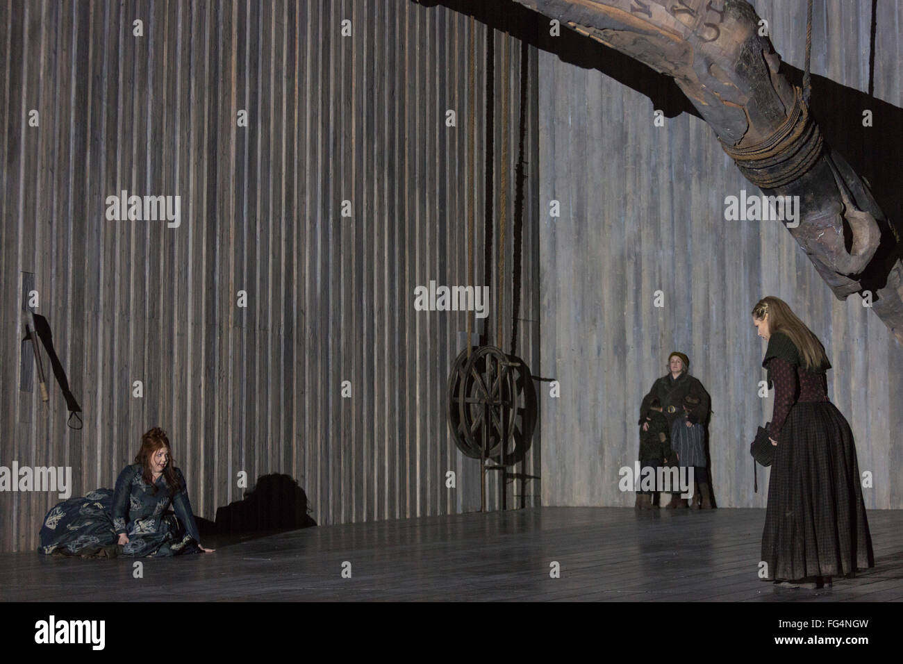 London, UK. 15 February 2016. L-R: Marjorie Owens, Valerie Reid and ...