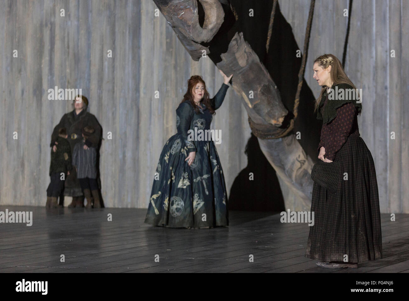 London, UK. 15 February 2016. L-R: Valerie Reid, Marjorie Owens and ...