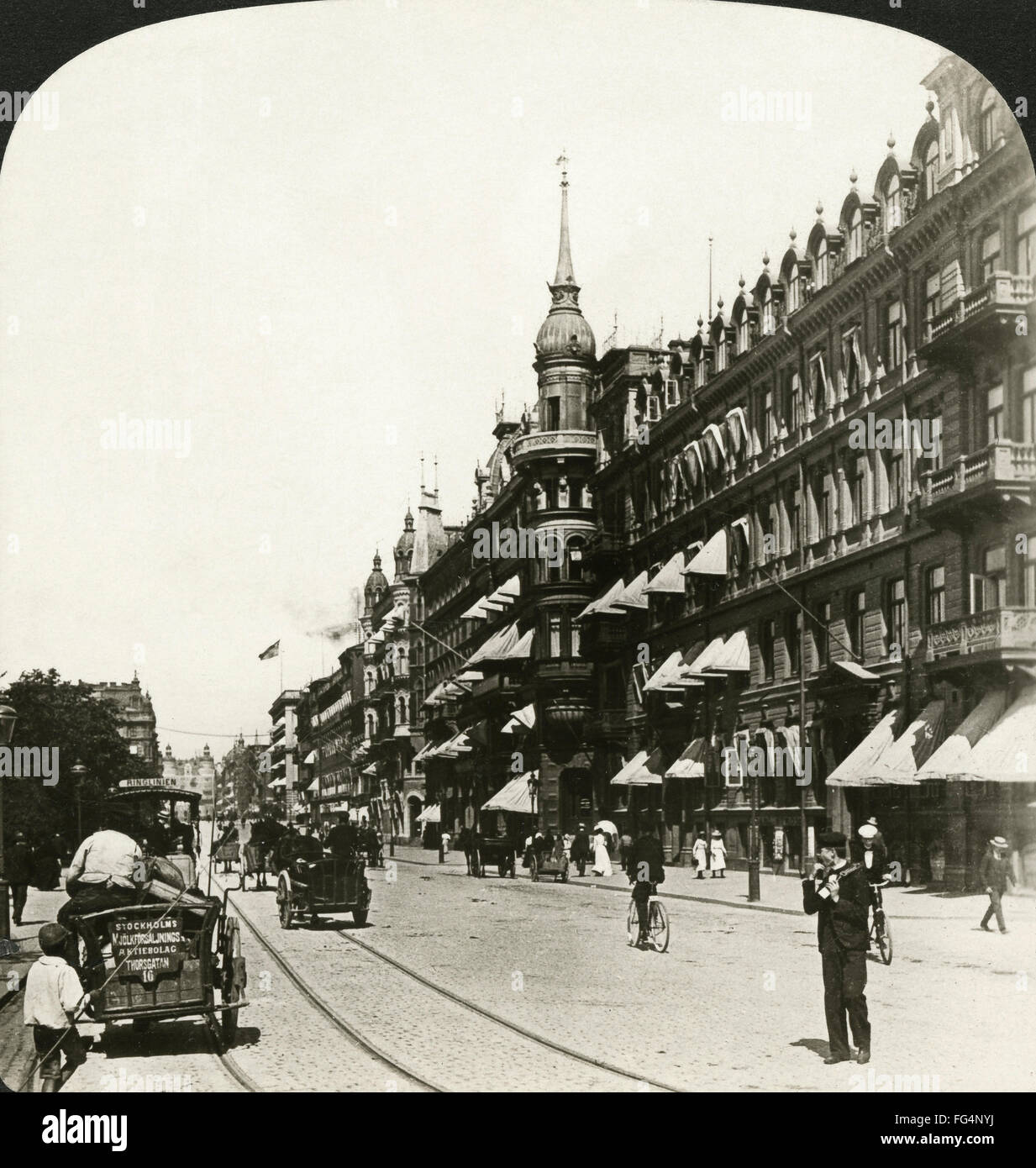STOCKHOLM: VASAGATAN, 1902. /nThe Vasagatan street in Stockholm, Sweden ...