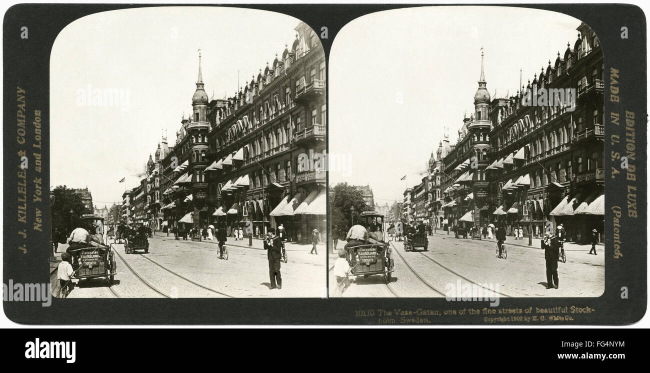STOCKHOLM: VASAGATAN, 1902. /nThe Vasagatan street in Stockholm, Sweden ...