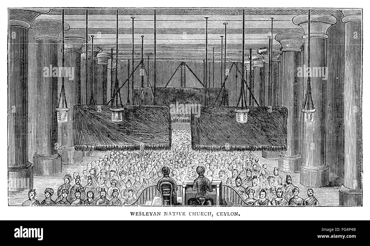 CEYLON: CHURCH, 1882. /nA Wesleyan church for natives of Ceylon. Wood ...