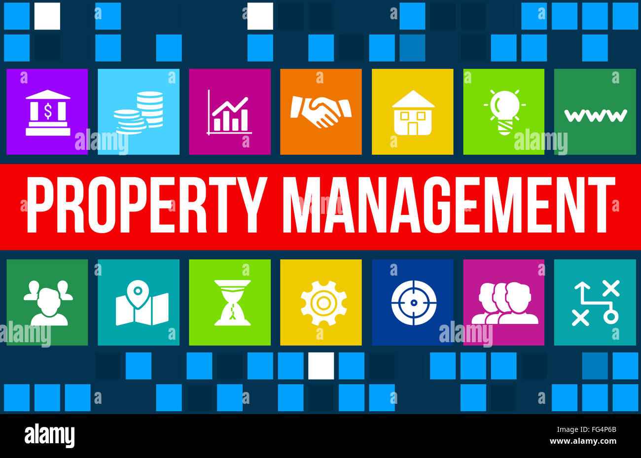 Property Management concept image with business icons and copyspace ...