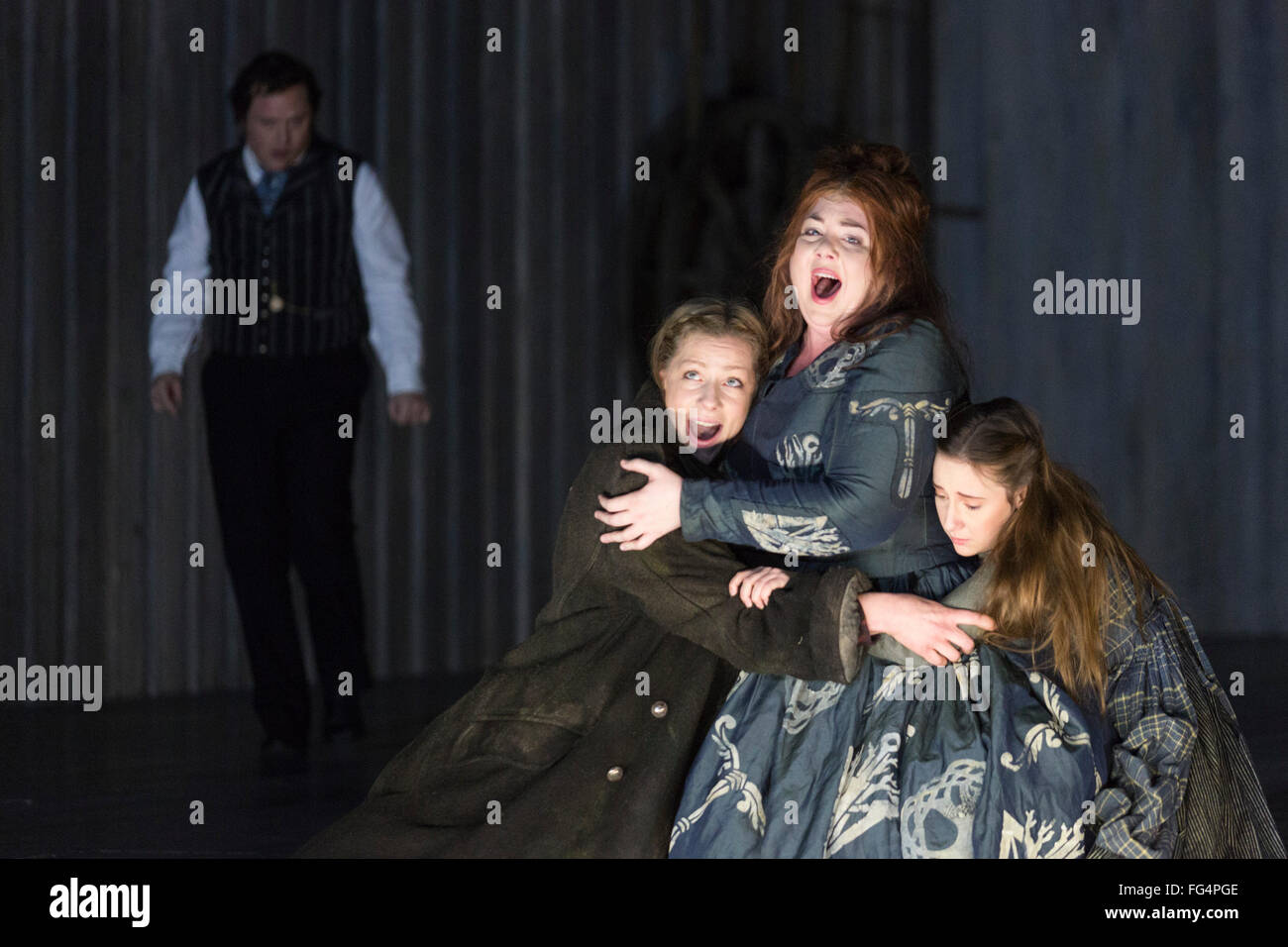 London, UK. 15 February 2016. L-R: Peter Auty, Jennifer Holloway ...