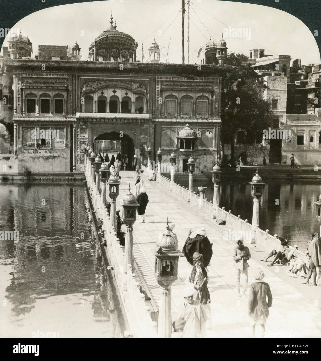 INDIA: GOLDEN TEMPLE, c1907. /n'Entrance gate and causeway over the ...