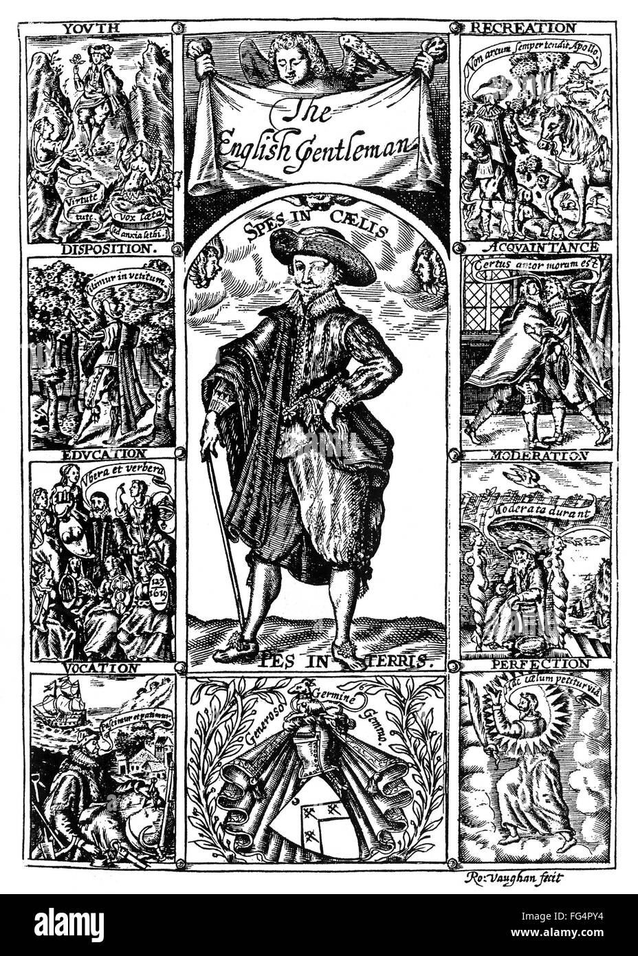 THE ENGLISH GENTLEMAN, 1630. /nWoodcut page from Richard Brathwait's ...