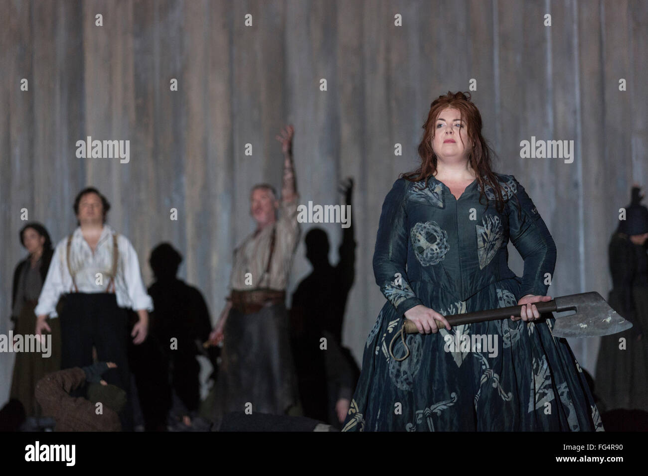 London, UK. 15 February 2016. L-R: Marjorie Owens, Peter Auty, James ...