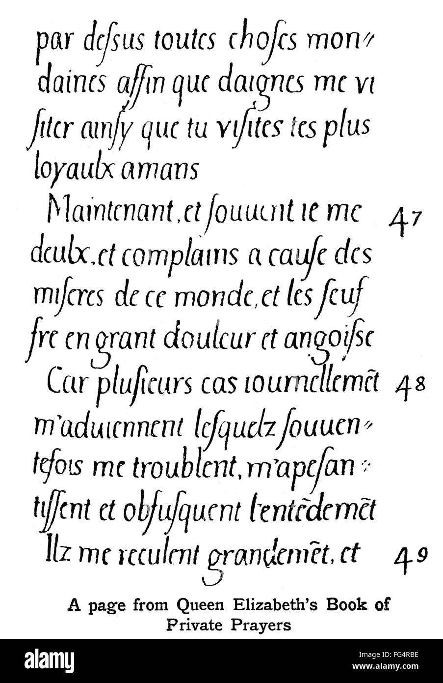 ELIZABETHAN MANUSCRIPT. /nManuscript page from Queen Elizabeth I's Book ...
