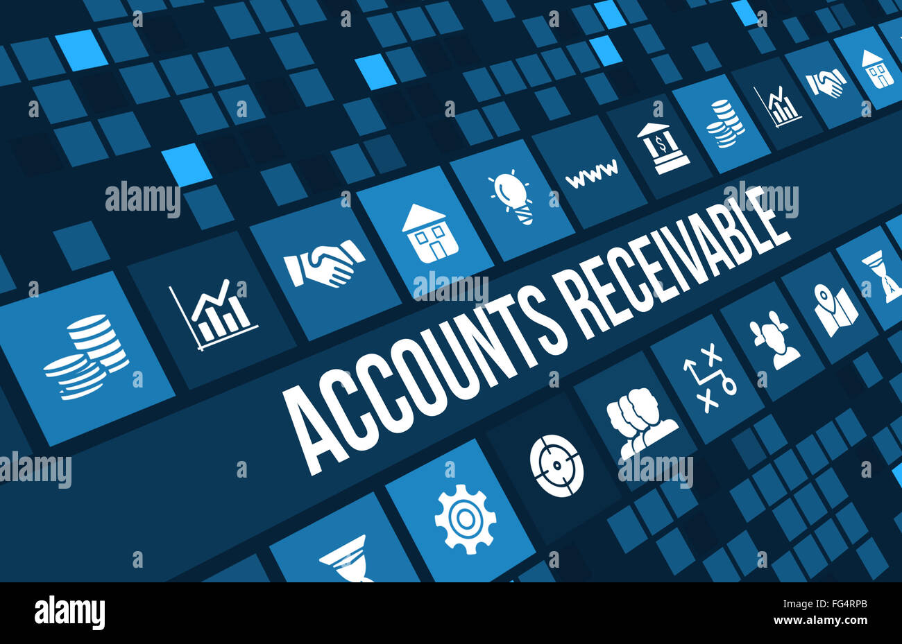Account receivable concept image with business icons and copyspace ...