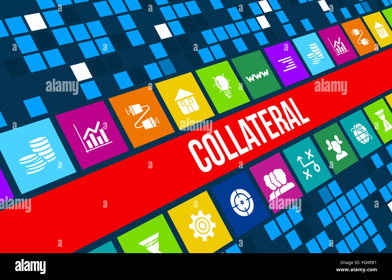 Collateral concept image with business icons and copyspace Stock Photo ...