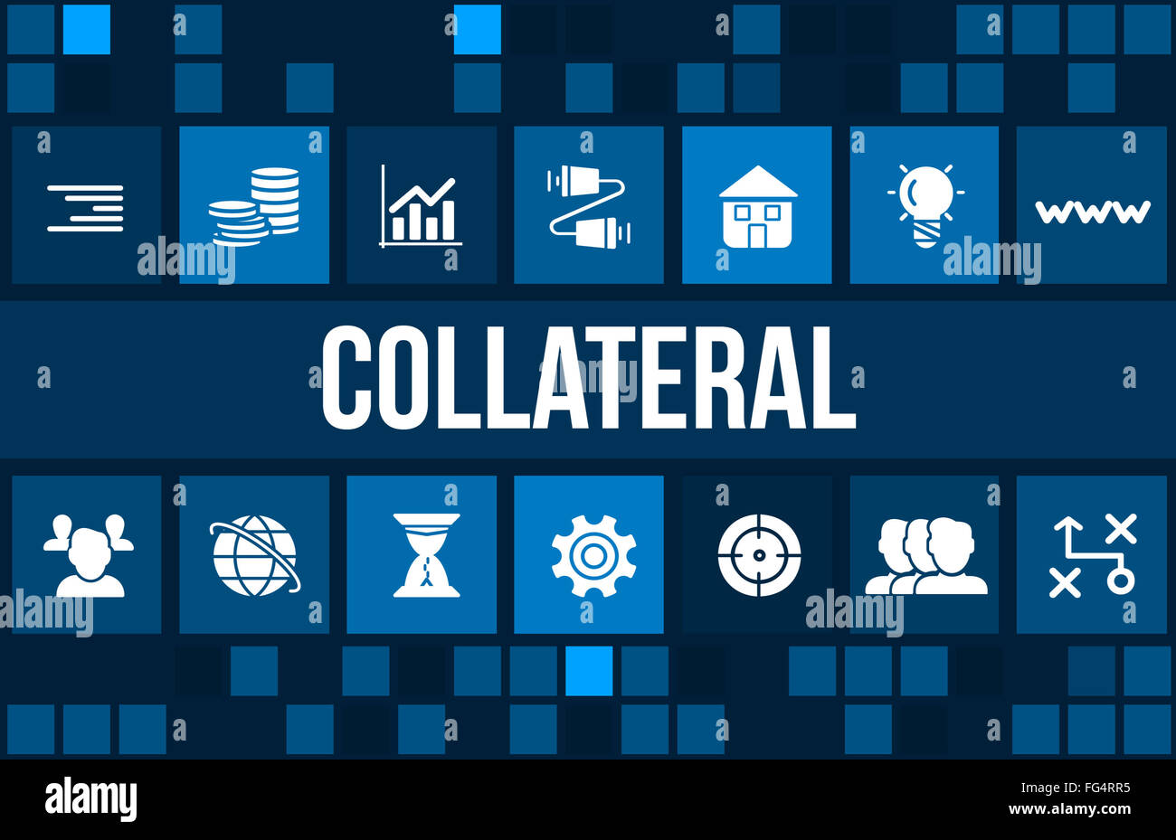 Collateral concept image with business icons and copyspace Stock Photo ...