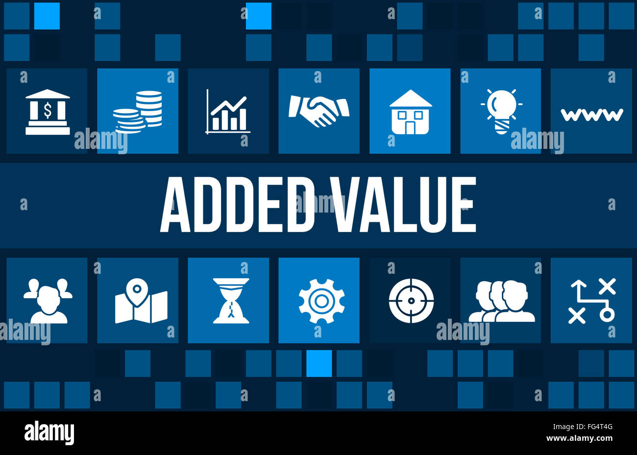 Added value concept image with business icons and copyspace Stock Photo ...
