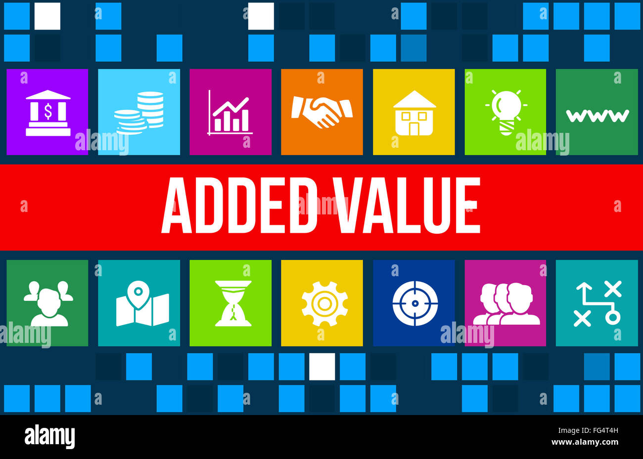 Added value concept image with business icons and copyspace Stock Photo ...