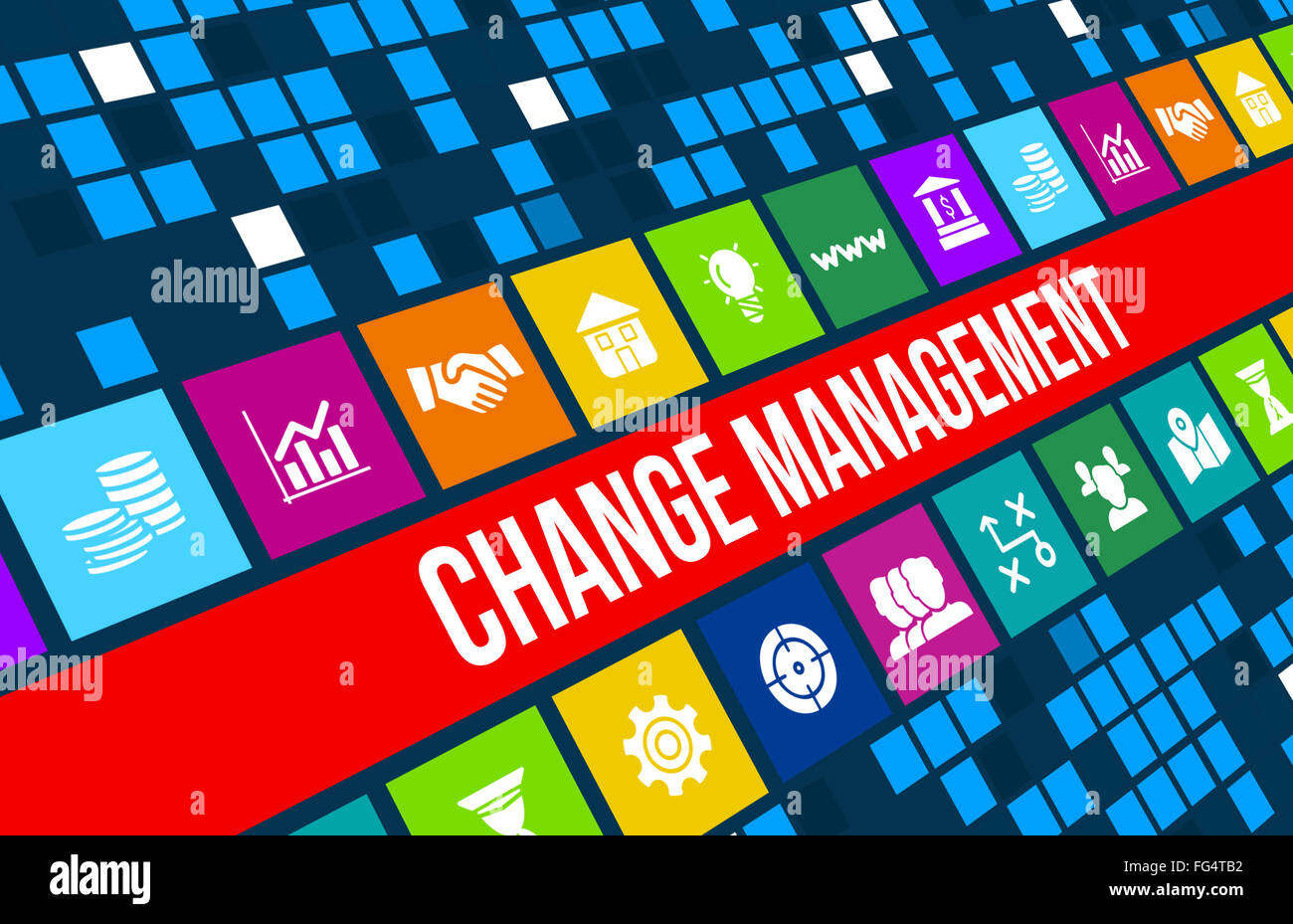 Change management concept image with business icons and copyspace Stock ...