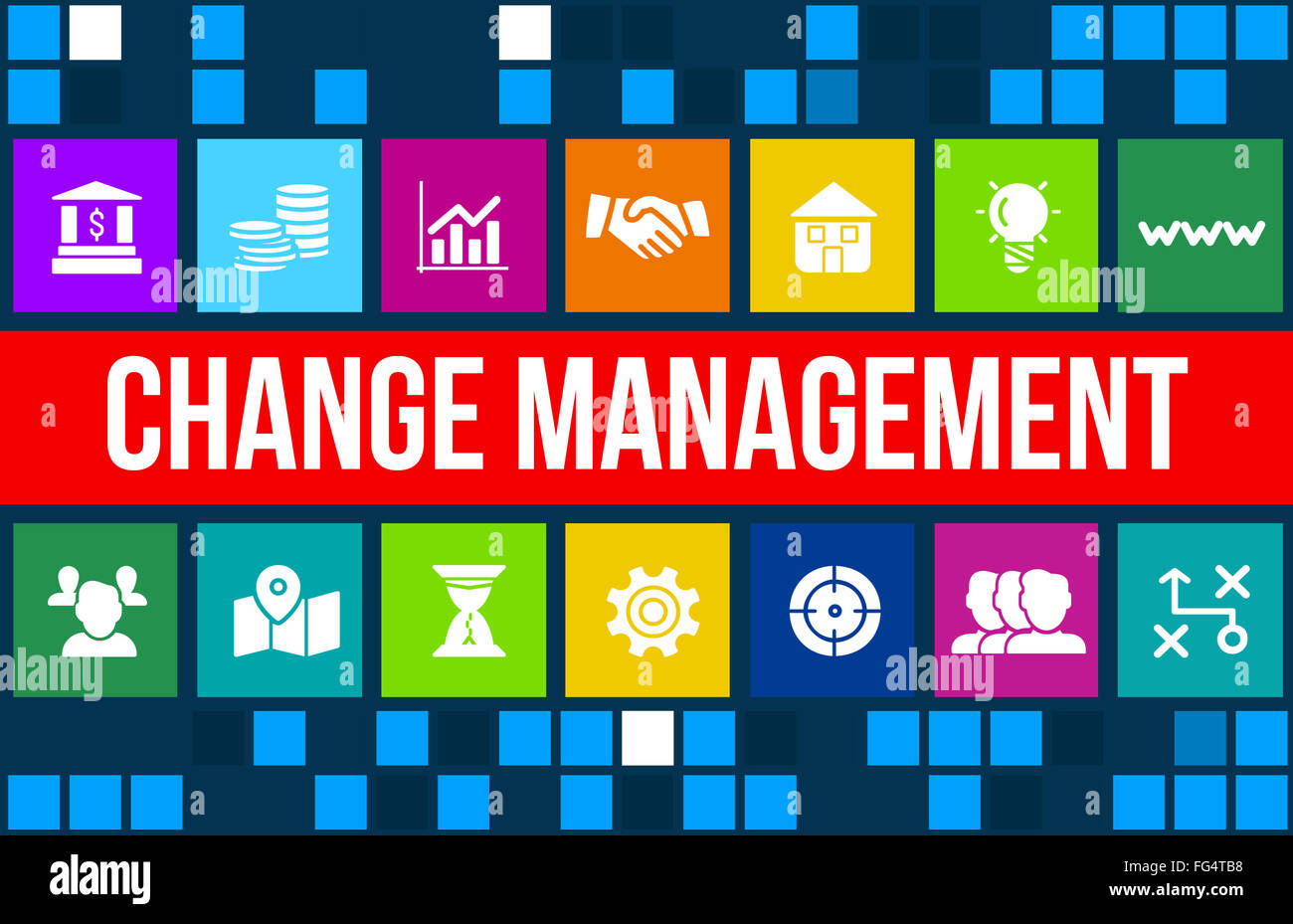 Change management concept image with business icons and copyspace Stock ...