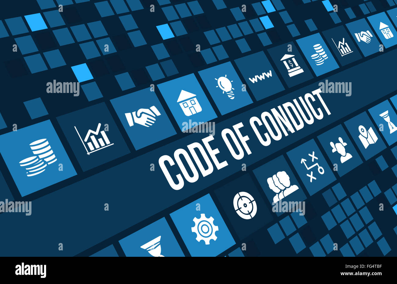 Code of conduct concept image with business icons and copyspace Stock ...