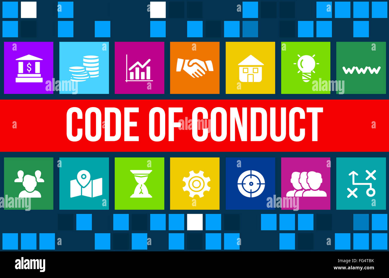 Code of conduct concept image with business icons and copyspace Stock ...