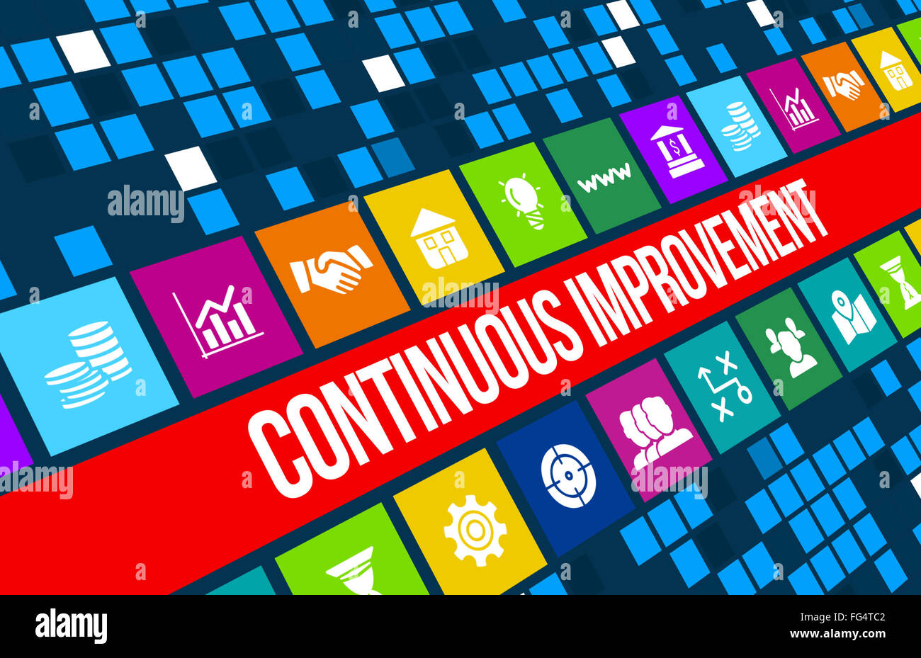 Continious improvement concept image with business icons and copyspace ...