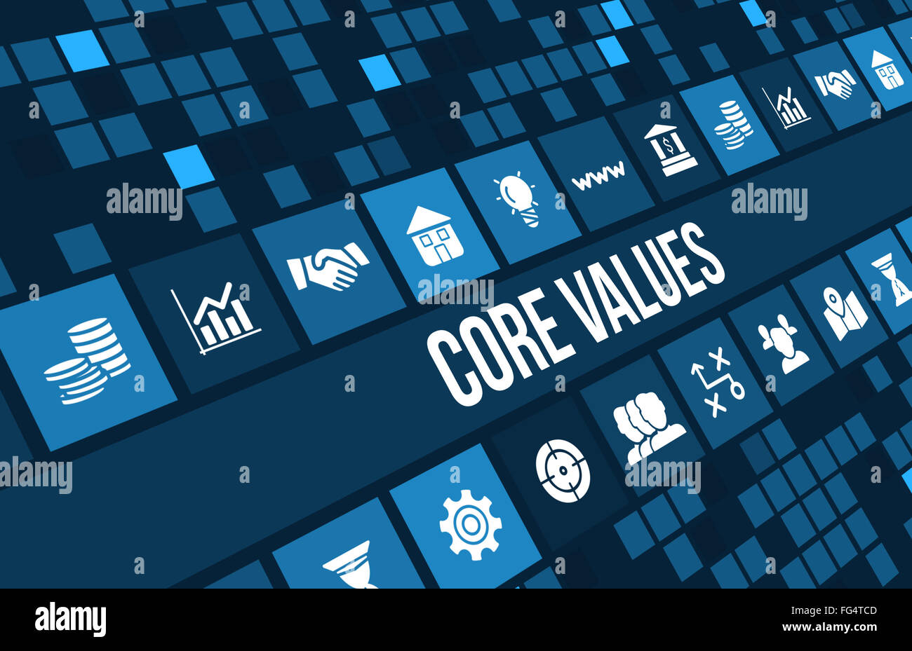 Core values concept image with business icons and copyspace Stock Photo ...