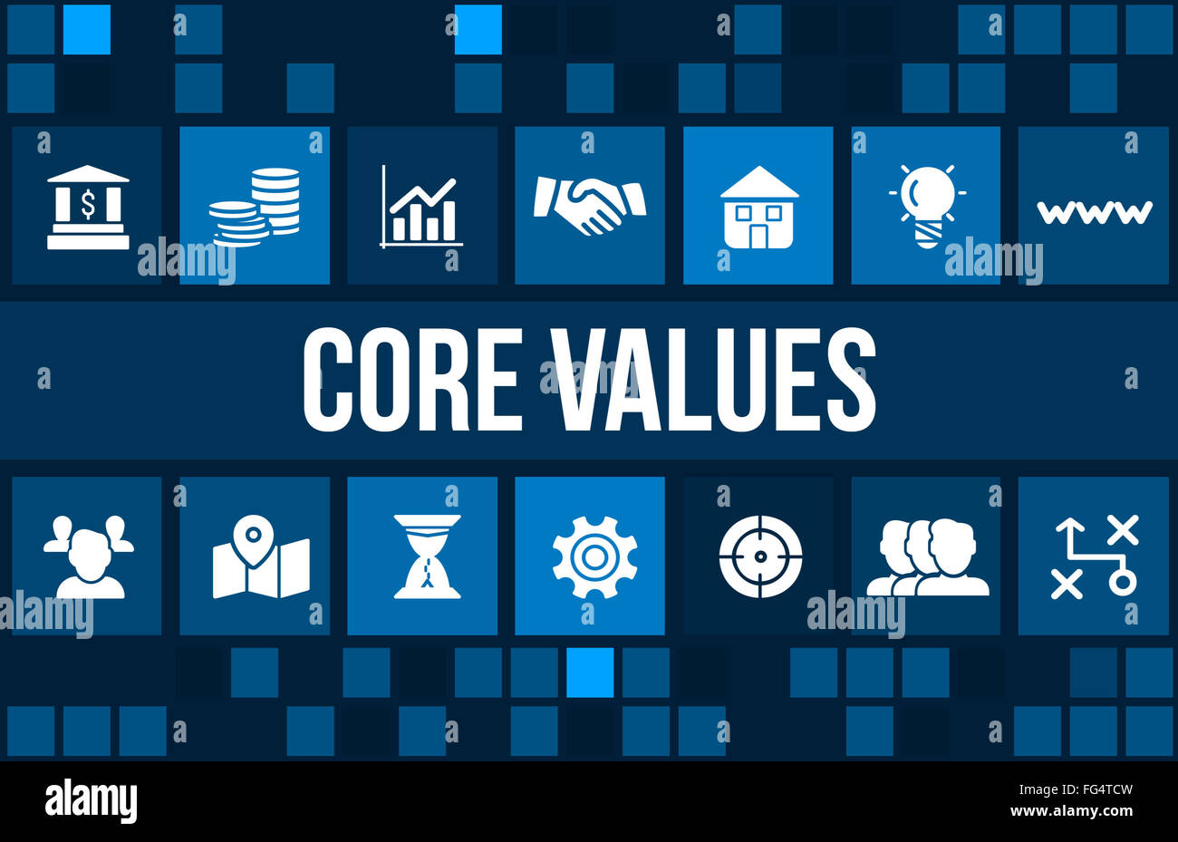 Core values concept image with business icons and copyspace Stock Photo ...