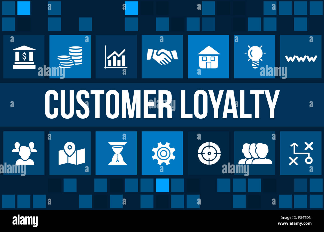 customer loyalty concept image with business icons and copyspace Stock ...