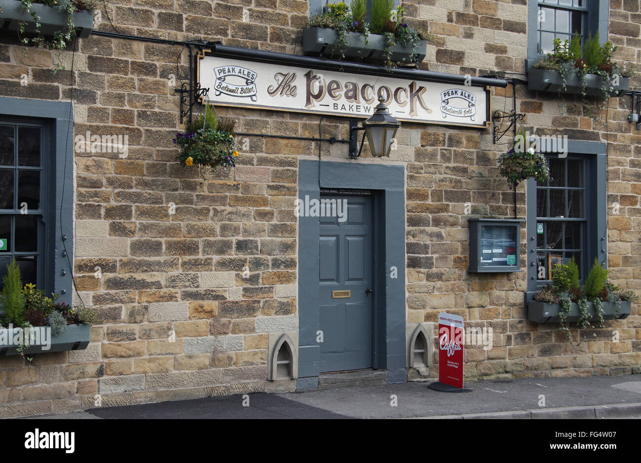 The Peacock Pub at Bakewell in the Peak District National Park Stock ...