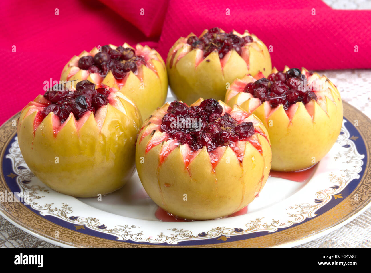 A traditional Ashkenazi Jewish dessert made of apples baked with ...