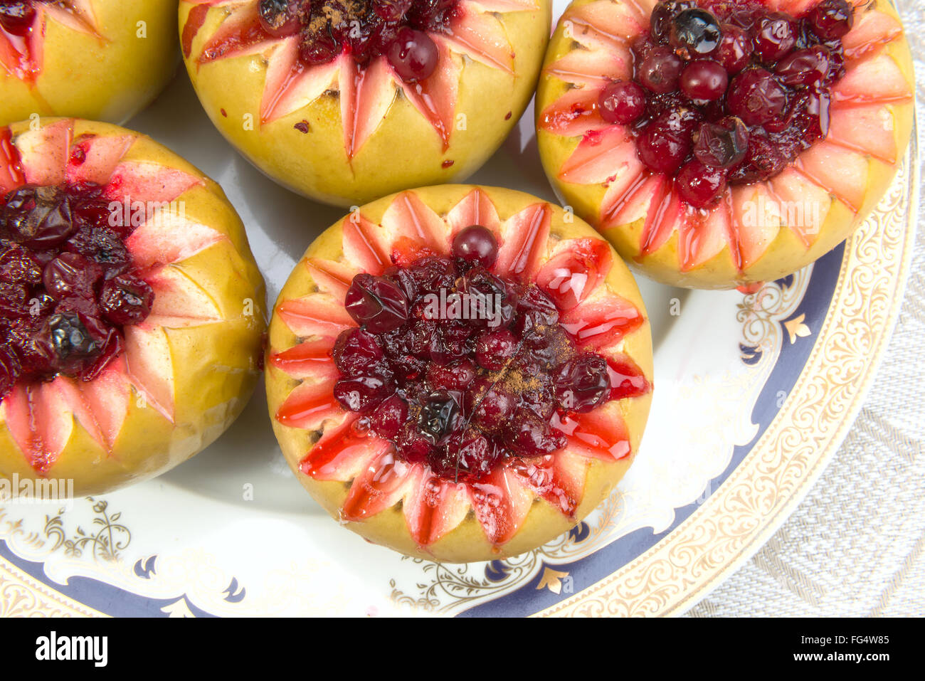 A traditional Ashkenazi Jewish dessert made of apples baked with ...