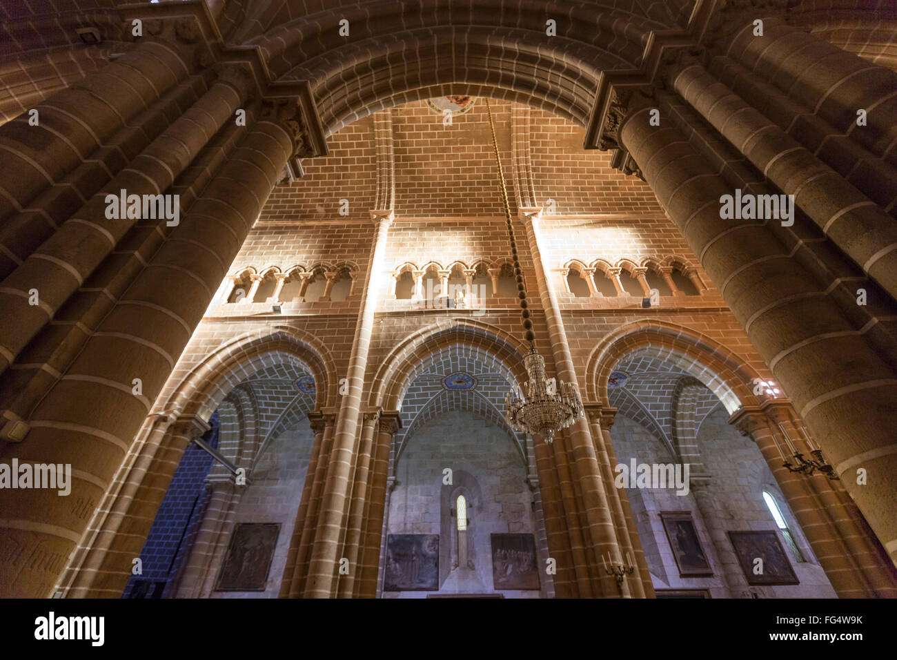 View of the central nave of Évora Cathedral. Cathedral of Evora ...