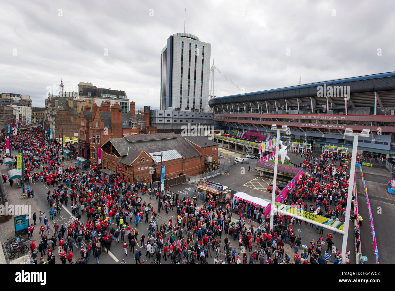 Wales rugby fans at the Principality Stadium, formerly the Wales ...
