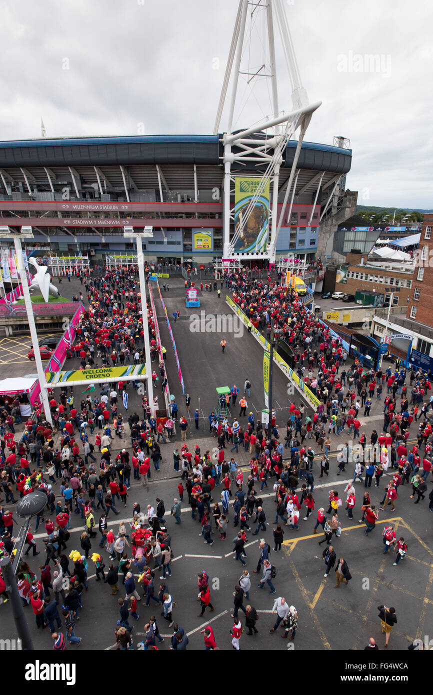 Wales rugby fans at the Principality Stadium, formerly the Wales ...