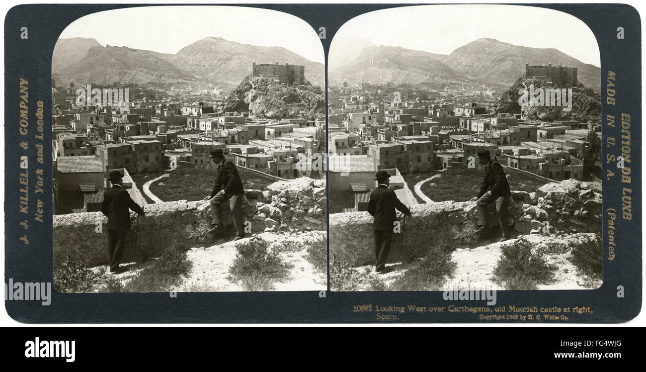 SPAIN: CARTHAGENA, c1908. /n'Looking west over Carthegena, old Moorish ...