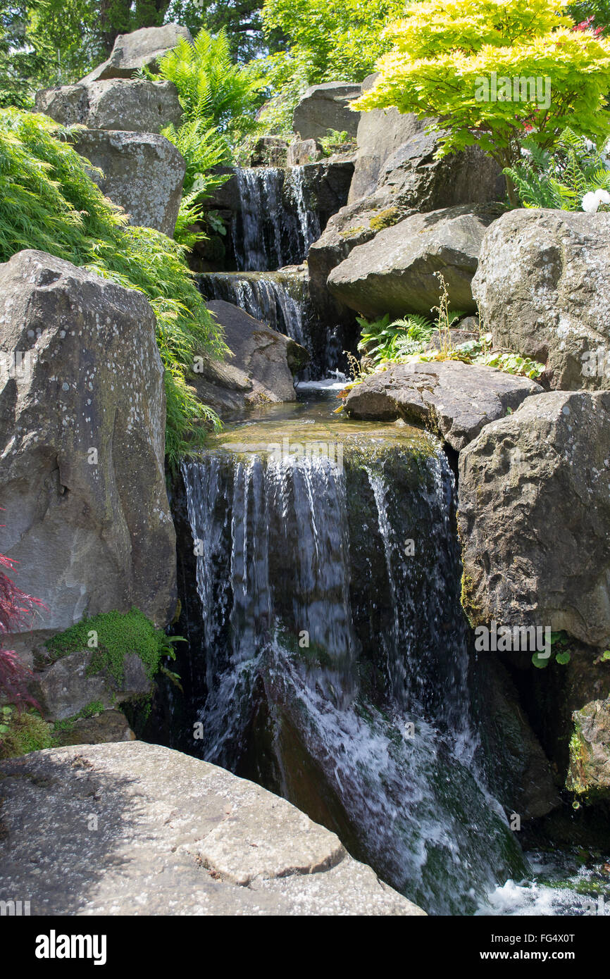 Rocky Waterfall at Wisley Gardens Stock Photo - Alamy