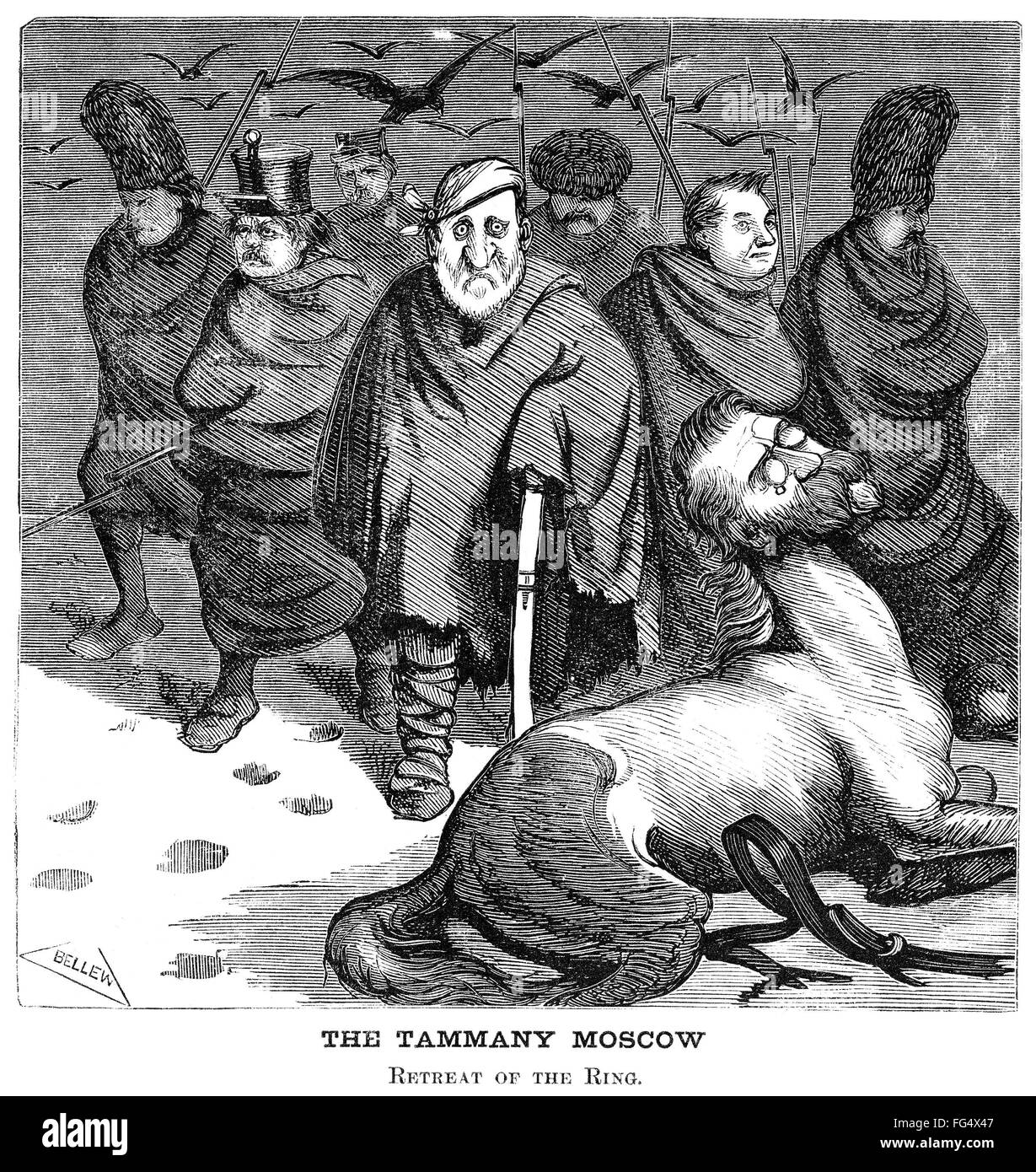 TWEED CARTOON, 1871. /n'The Tammany Moscow: Retreat of the Ring ...