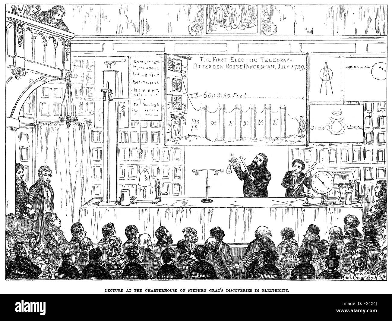 STEVEN GRAY (1666-1736). /nEnglish dyer and scientist. Gray giving a ...