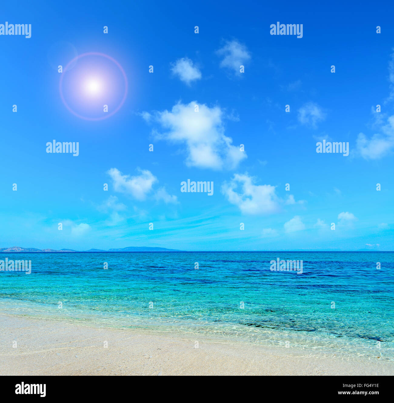 white pebbles in Fiume Santo under a blue sky in Sardinia Stock Photo ...