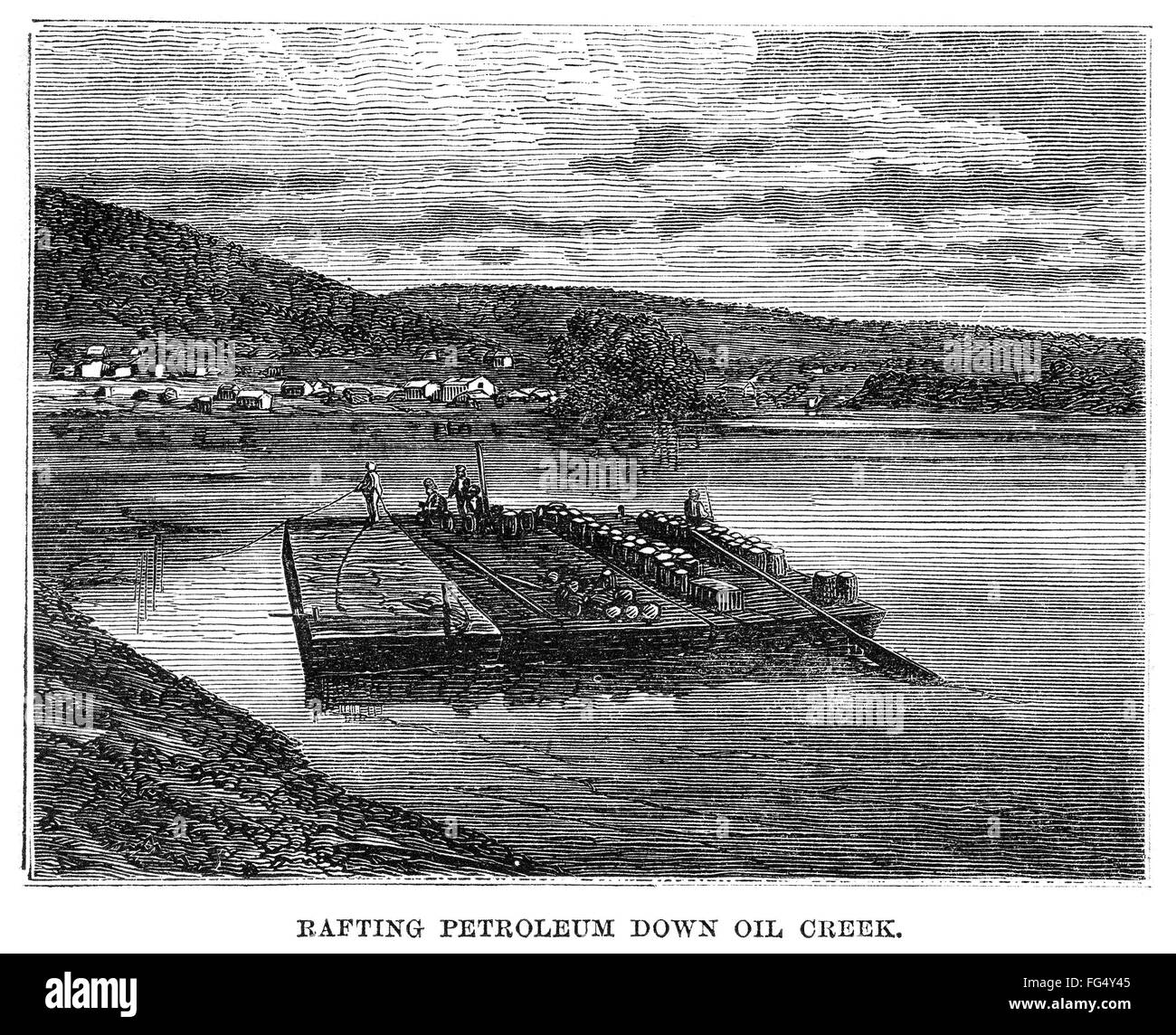 PENNSYLVANIA: OIL CREEK. /n'Rafting Petroleum Down Oil Creek' in ...