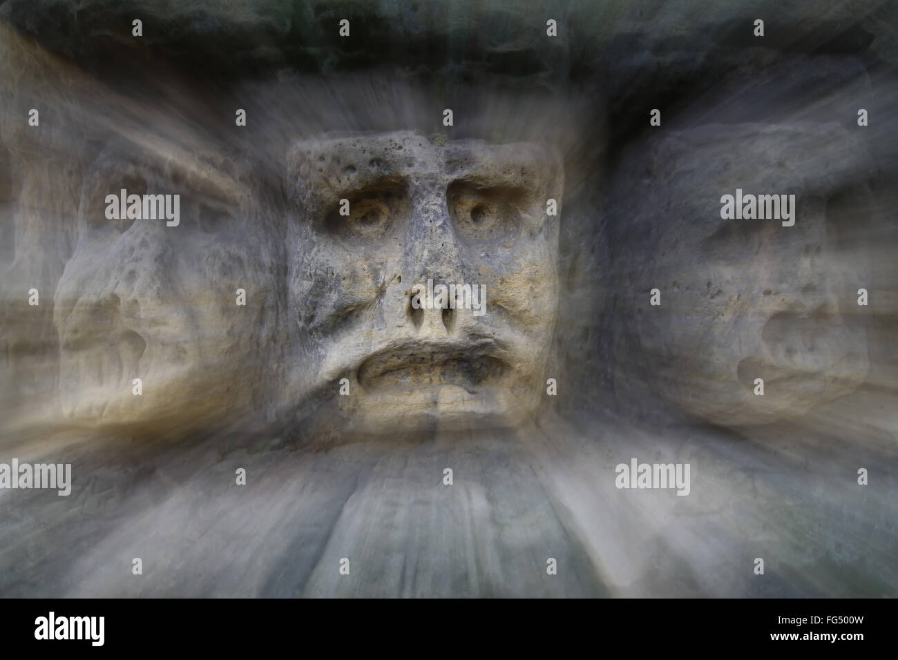 Scary Stone Heads - rock sculptures of giant heads carved into the ...