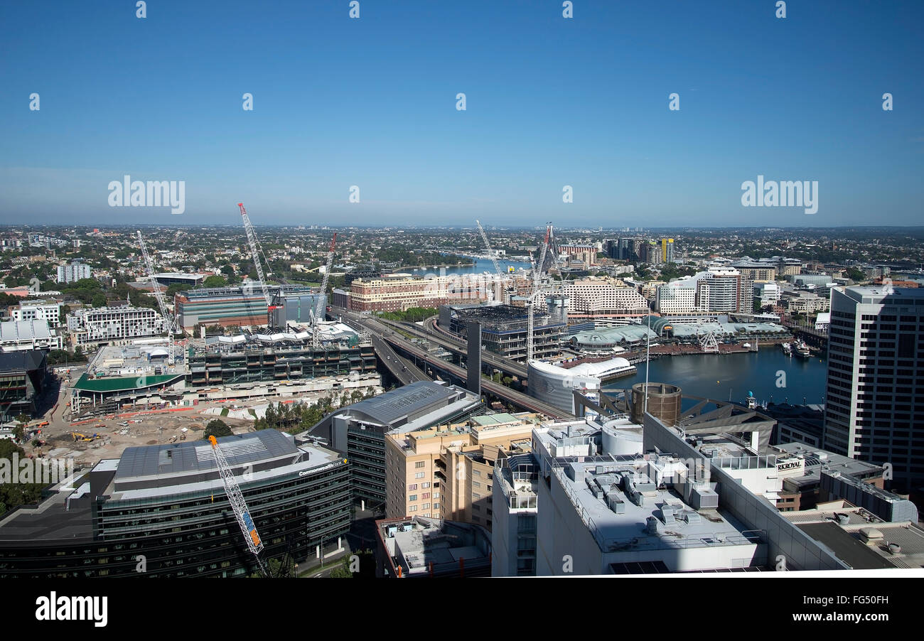 Stunning wide view layout of city area over Sydney, Australia Stock ...