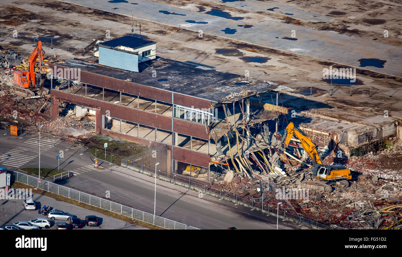 Aerial view, the former management of the large OPEL plant II in Bochum ...