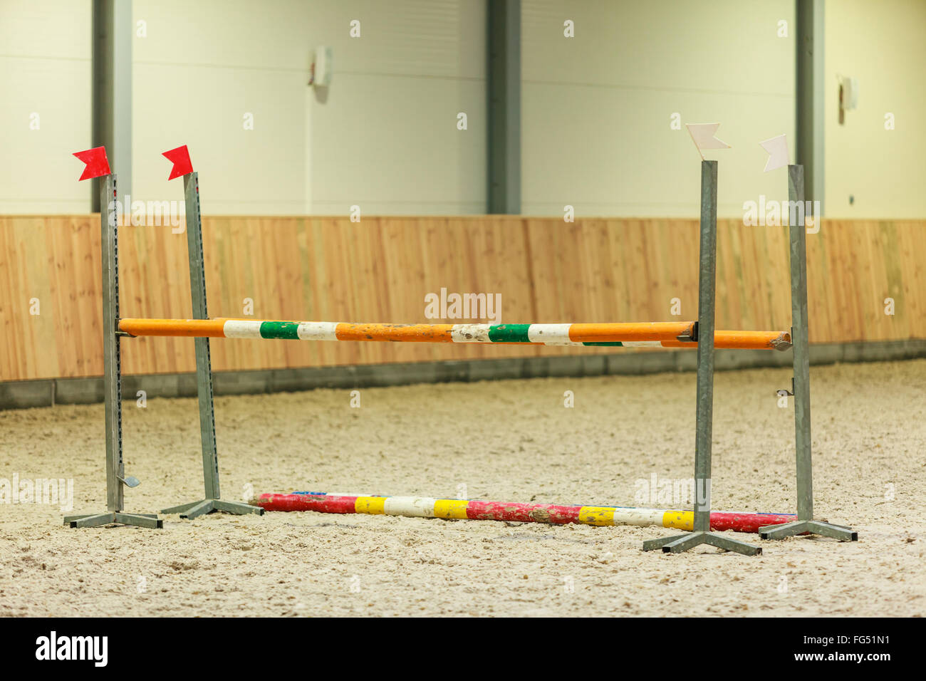 Equitation. Obstacle for jumping horses. Riding competition Stock Photo ...