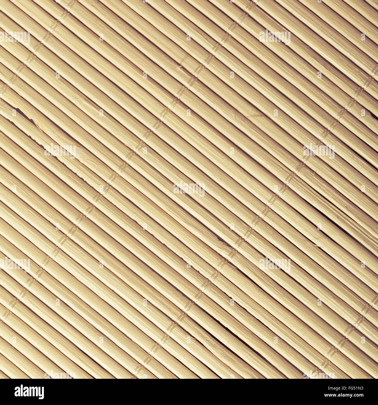 Yellow beige bamboo mat surface pattern diagonal background texture ...