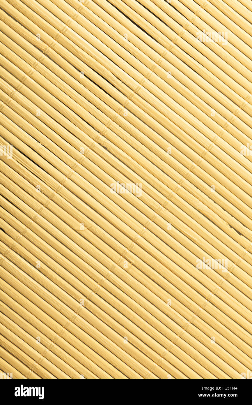 Yellow beige bamboo mat surface pattern diagonal background texture ...