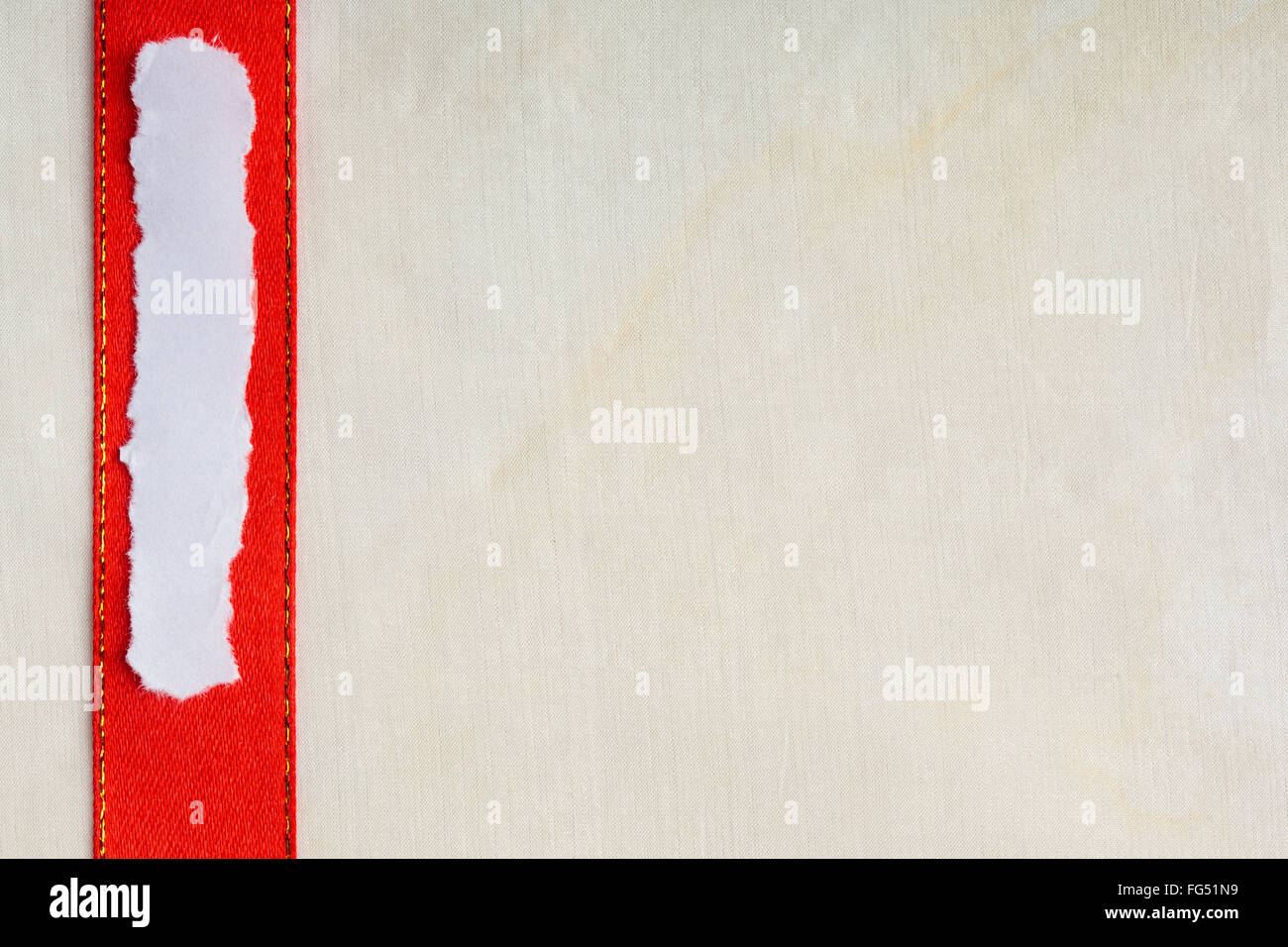 Piece scrap of white torn or ripped paper banner, blank copy space for ...