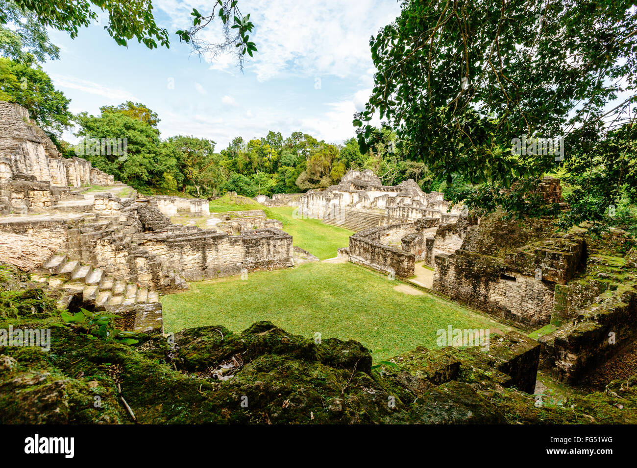 Central Acropolis, Tikal, Guatemala Stock Photo - Alamy