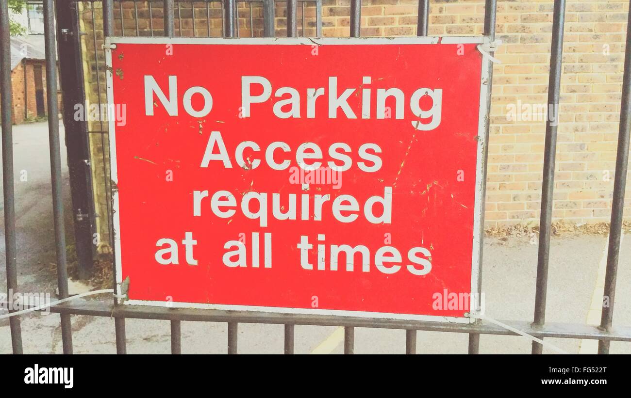 Warning sign on gate hi-res stock photography and images - Alamy