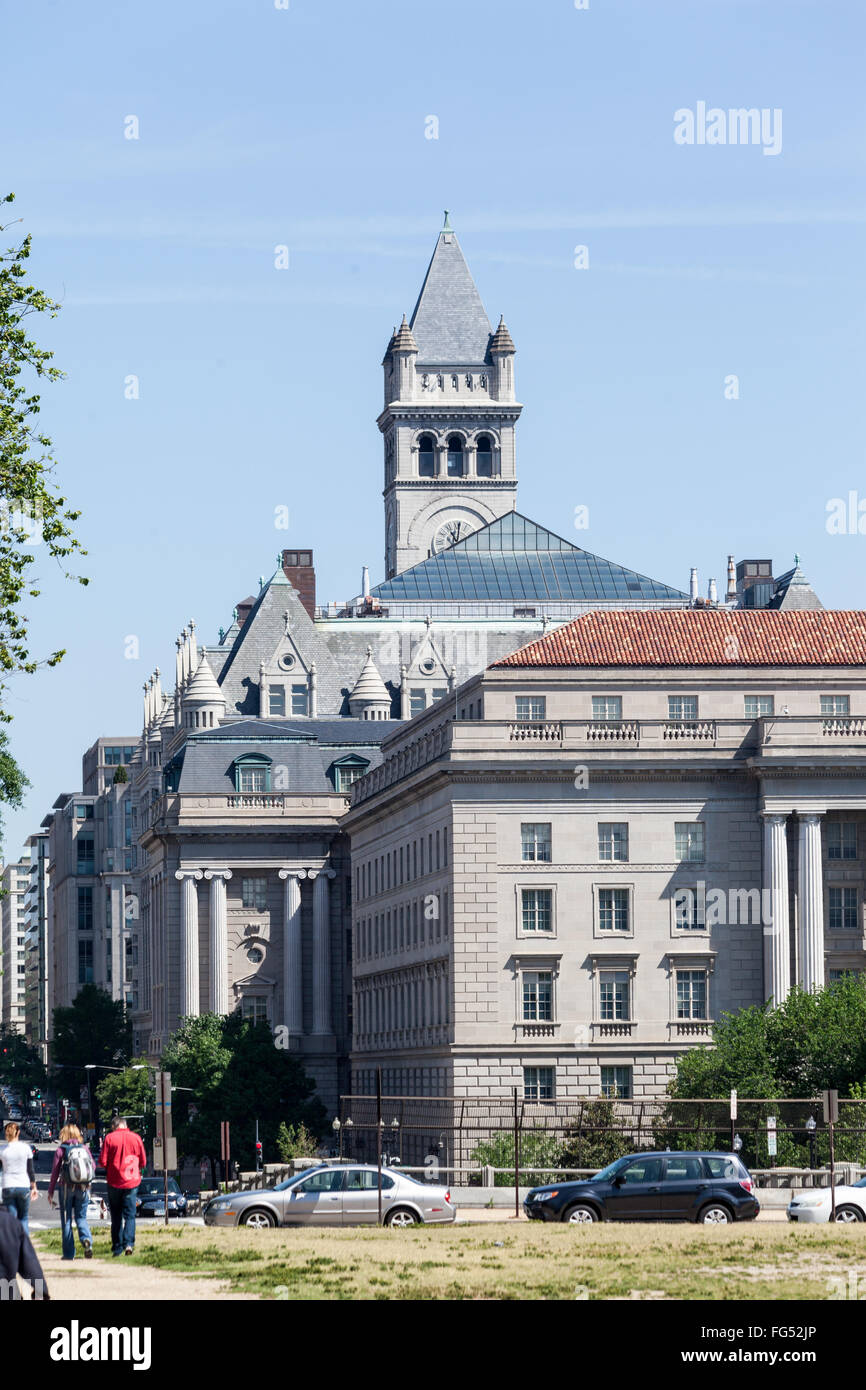 Post Office Clock Tower Washington DC Obelisk Stock Photo - Alamy