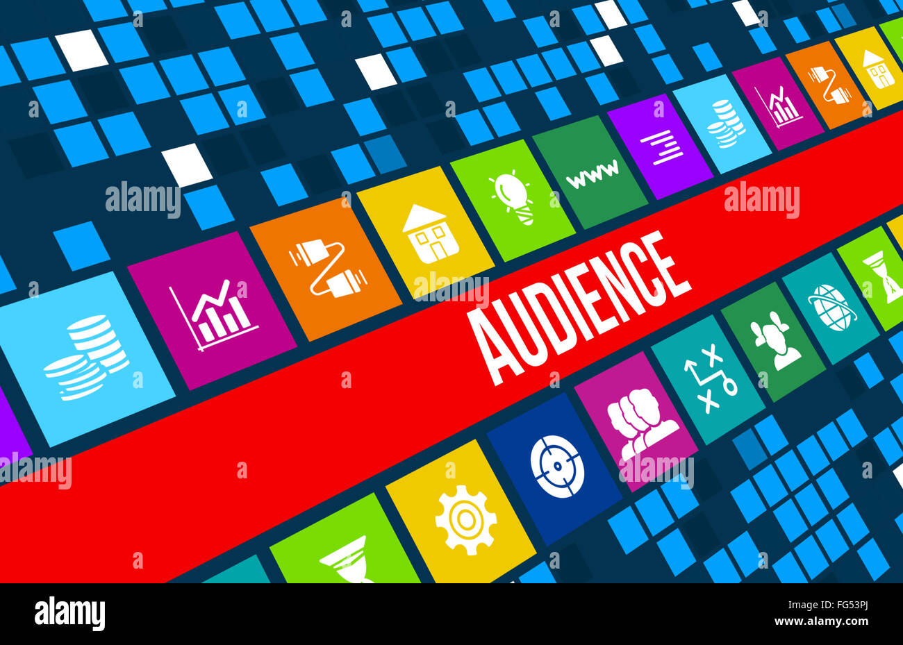 Audience concept image with business icons and copyspace Stock Photo - Alamy